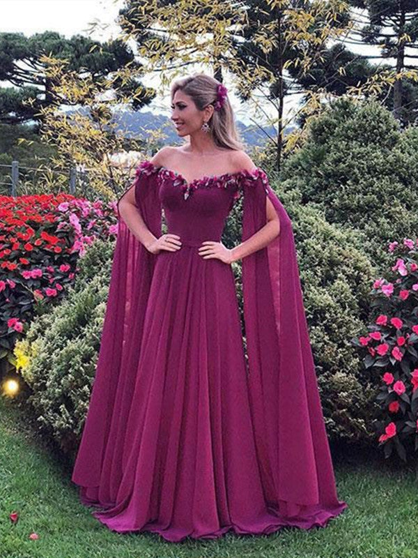 Elegant Appliques Long Prom Dresses, 2020 Off Shoulder Prom Dresses ...