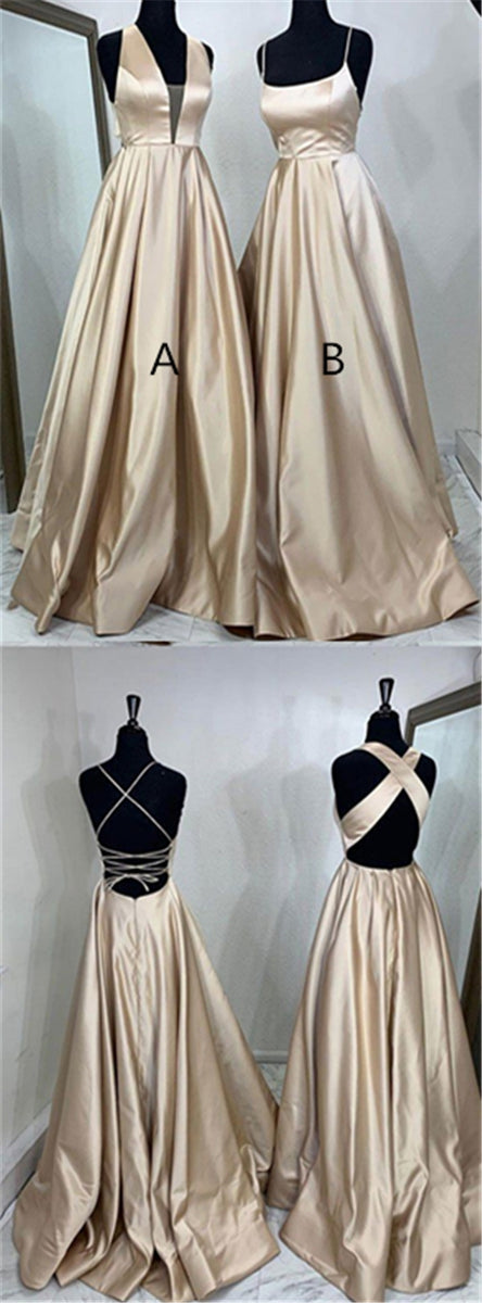 Simple Design Satin Prom Dresses, Long Prom Dresses, Affordable Prom D ...